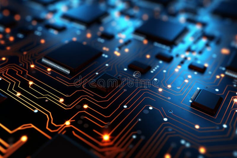 Abstract Circuit Board Design Stock Illustration - Illustration of ...