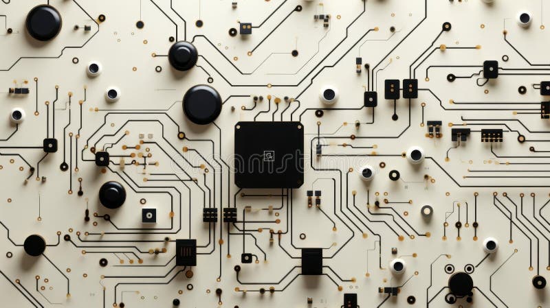 Abstract Black Gold Circuit Board Design Stock Illustrations – 871 ...