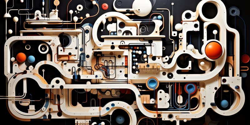 Abstract Circuit Board Design - Modern Geometric Patterns Art for Tech ...