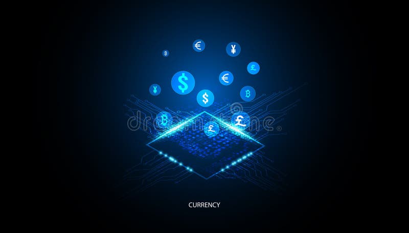 Abstract Circuit Board Electronics Concept Currency Exchange Circuit ...