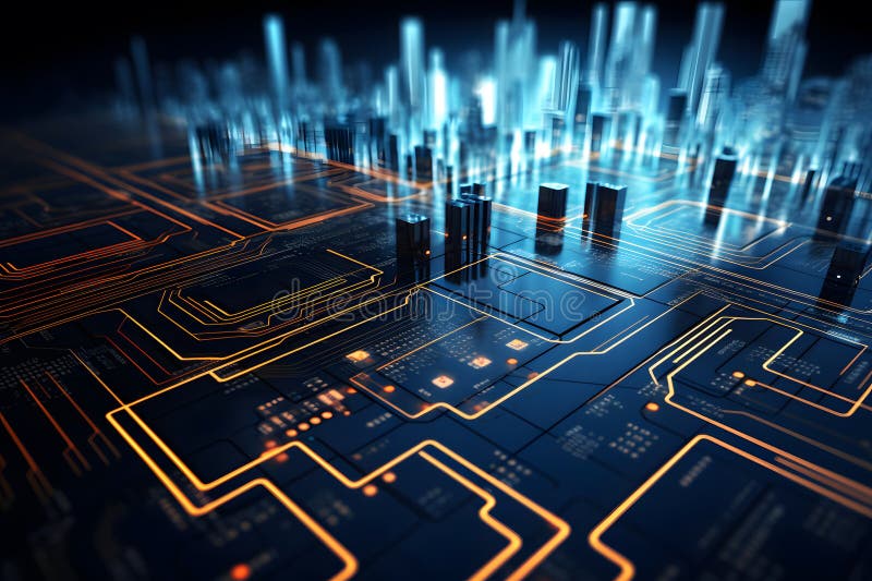 Abstract Circuit Board Futuristic Technology Processing Background Stock Image - Image of ...