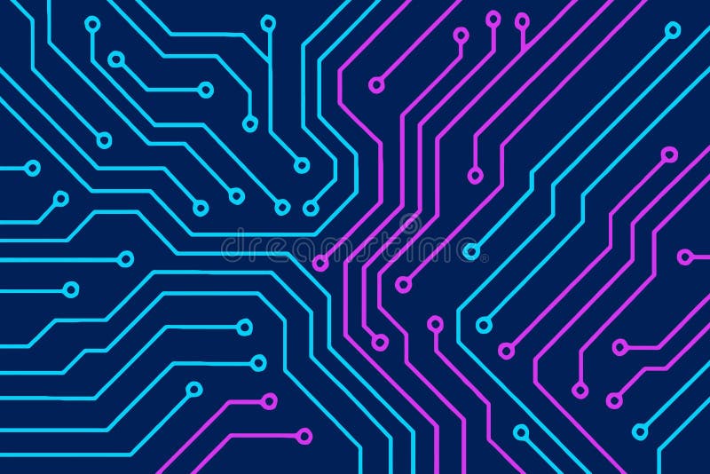 Abstract Circuit Board Pattern in Blue and Pink Colors Stock Vector ...
