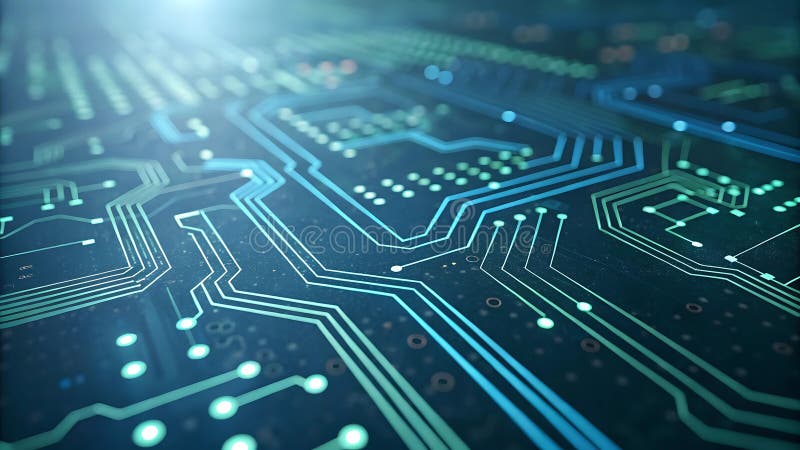 Abstract Circuit Board Pattern with Glowing Lines, Technology ...