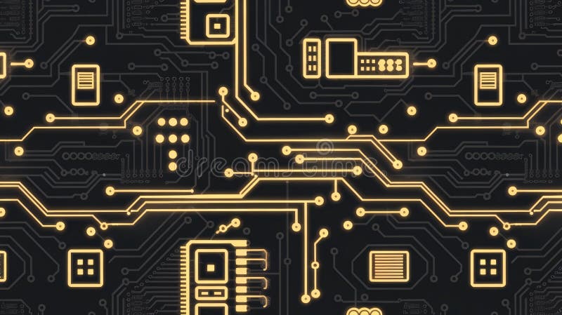 Abstract Circuit Board Pattern, Golden Tech Good Resolution Stock Photo ...