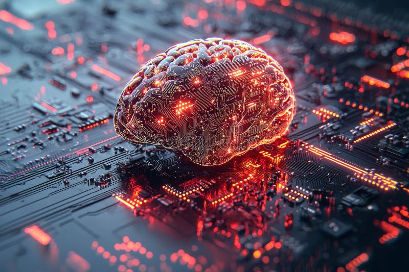 An Abstract Circuit Board Representing a Digital Brain. Stock Photo ...