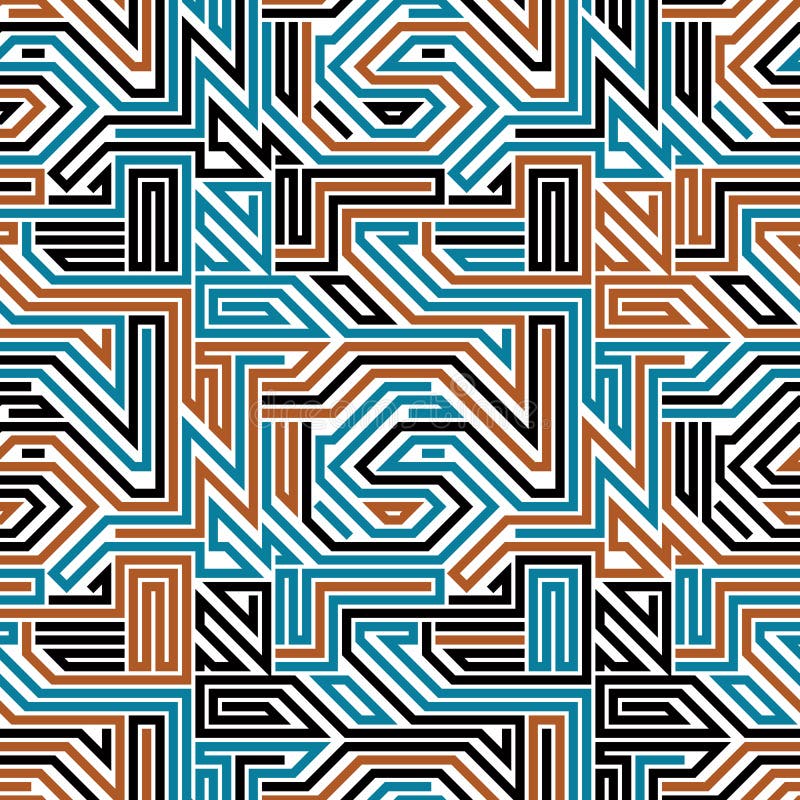 Ethnic Geometric Seamless Pattern Stock Vector - Illustration of ...