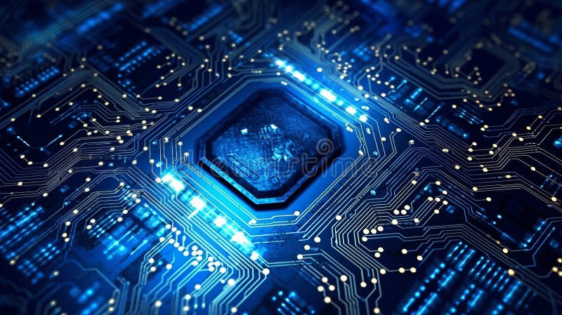 Abstract Circuit Board Technology Background Generative Ai Stock Illustration Illustration Of