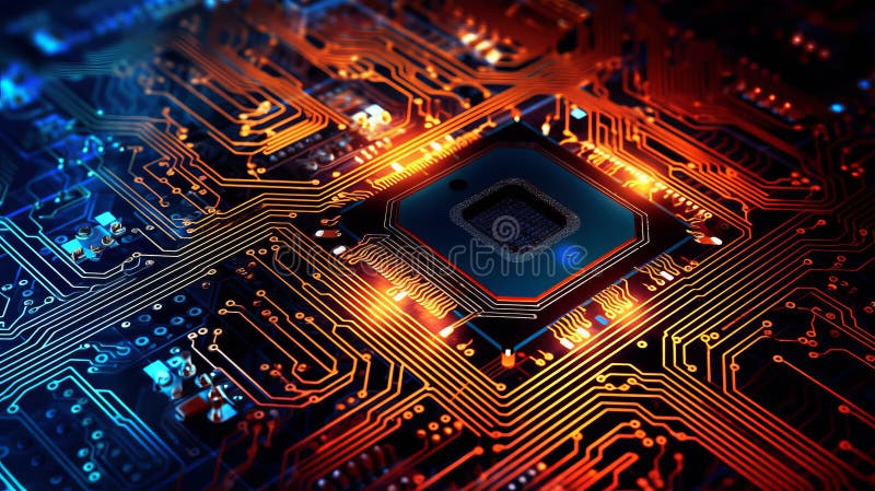 Abstract Circuit Board Technology Background Generative Ai Stock