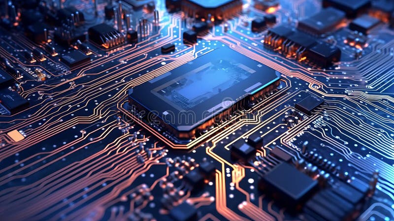 Abstract Circuit Board Technology Background Generative Ai Stock