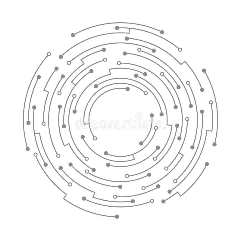 Abstract Circuit Board. Vector Technology Background. Round Shape ...