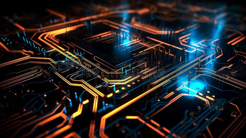 Abstract Circuit Cyberspace Design Created with Generative Ai ...