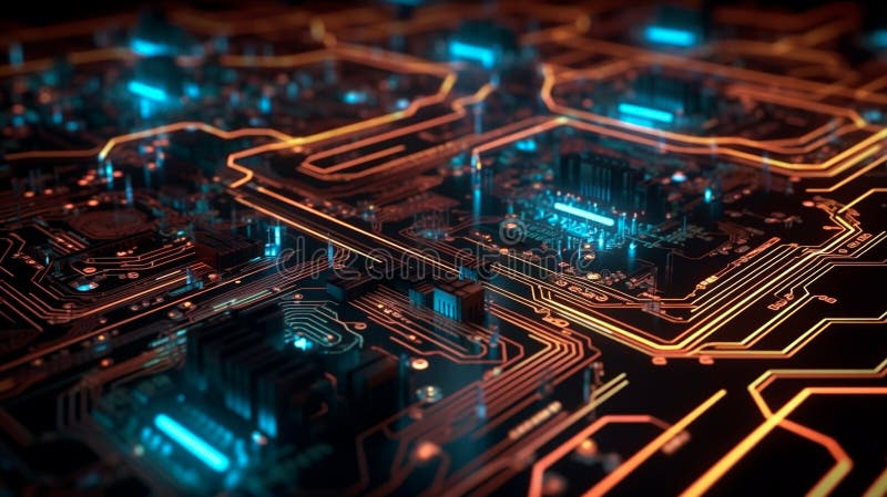 Abstract Circuit Cyberspace Design Created with Generative Ai ...