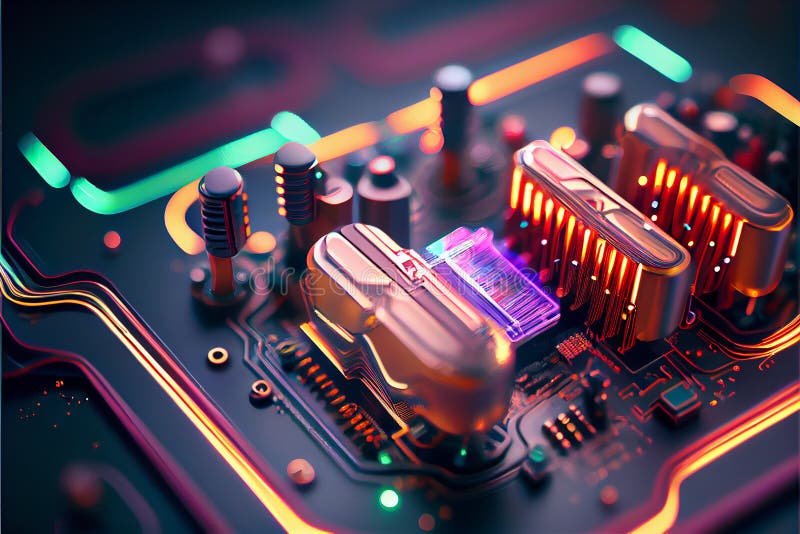 Abstract Circuit Cyberspace Design Created with Generative Ai ...