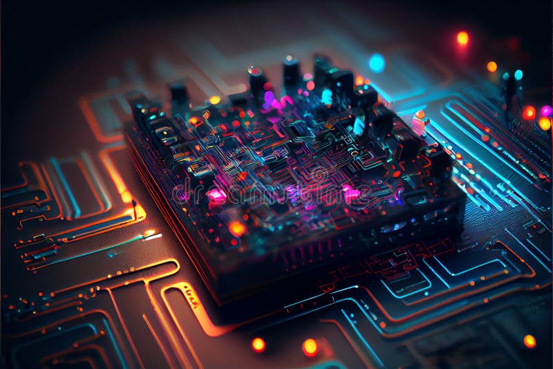 Abstract Circuit Cyberspace Design Created with Generative Ai ...