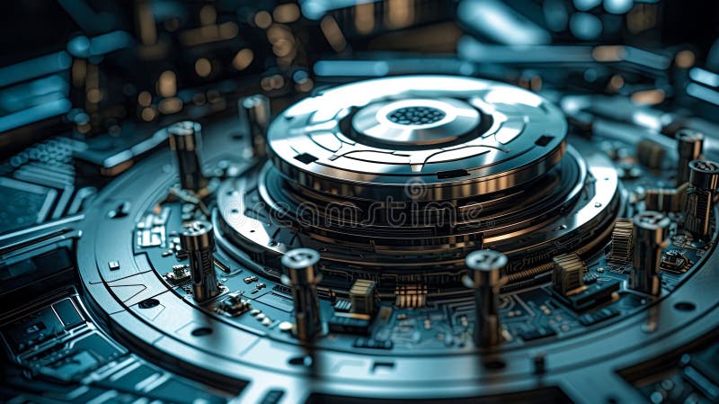 Abstract Circuit Cyberspace Design. Generative Ai Technology Stock ...