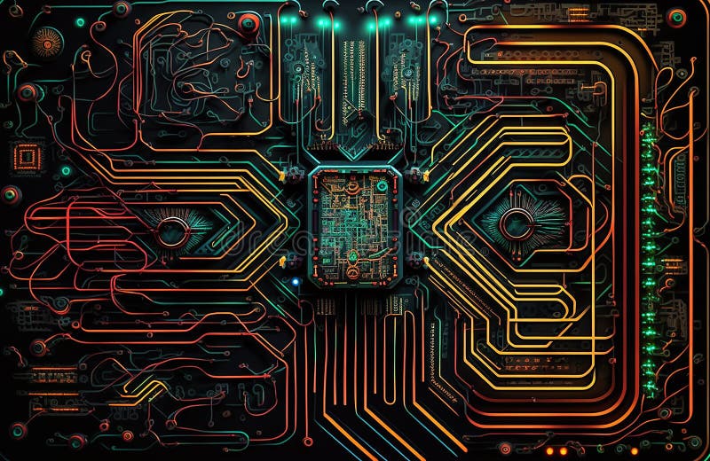 Abstract Circuit Cyberspace Technology Design. Generative Ai Stock ...