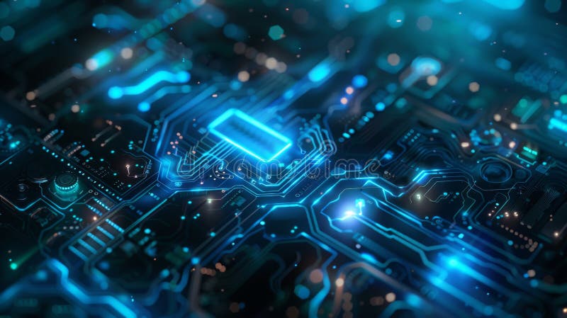 Abstract Circuit Design As Digital Backdrop Portraying Ai and Tech ...