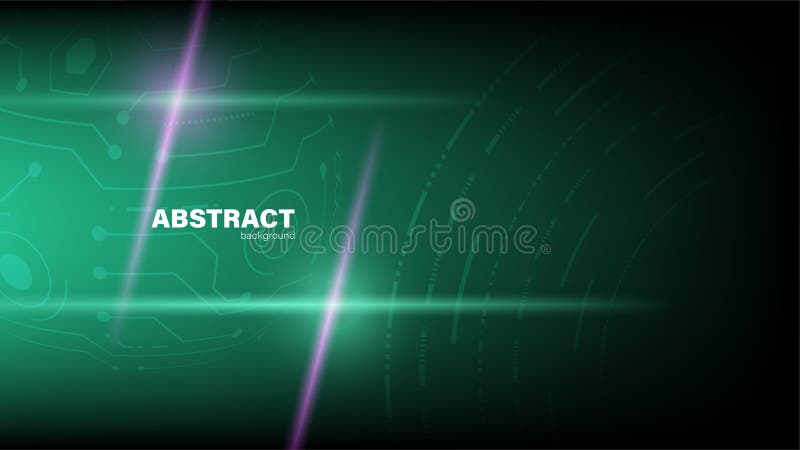 Abstract Circuit with Light on Dark Green Background, Technology ...