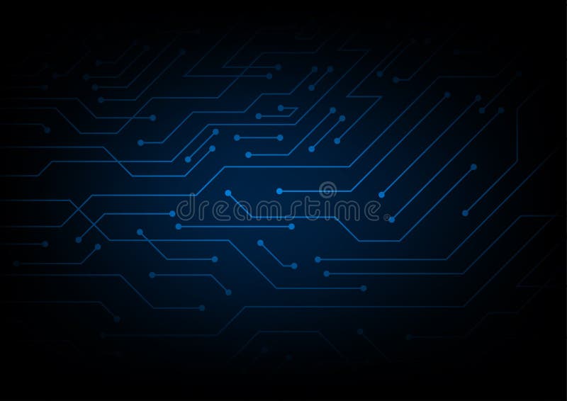 Abstract Circuit Lines on Dark Background Stock Vector - Illustration ...