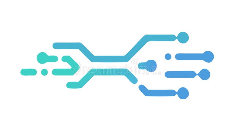 Abstract Circuit Path Data Flow, Vector Design Generative AI Stock Vector - Illustration of tech ...