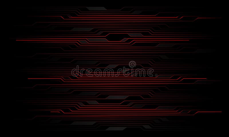 Abstract Red Circuit Cyber Black Arrow Direction Geometric Technology Design Futuristic ...