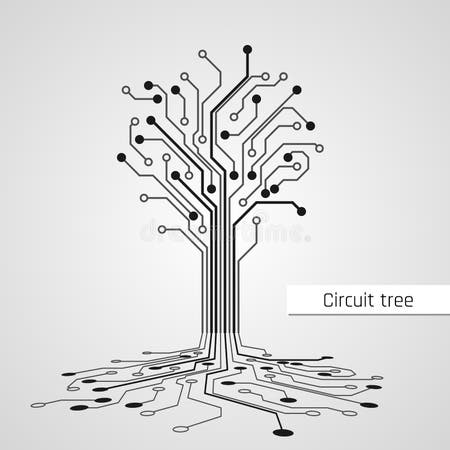 Abstract Circuit Tree. Technology Design Element. Computer Engineering ...