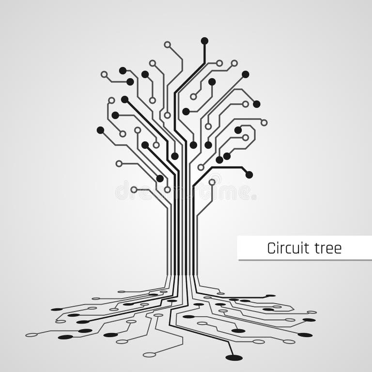 Abstract Circuit Tree. Technology Design Element. Computer Engineering ...