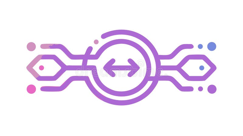 Abstract Circuit with Two-Way Arrow, Data Exchange Protocol, Vector ...
