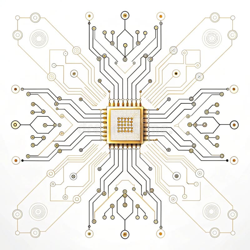 Abstract Circuitry Vector Isolated on Transparent Background Stock ...
