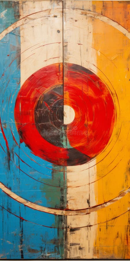 Abstract Circular Abstraction Painting with Vibrant Color Blocks Stock ...