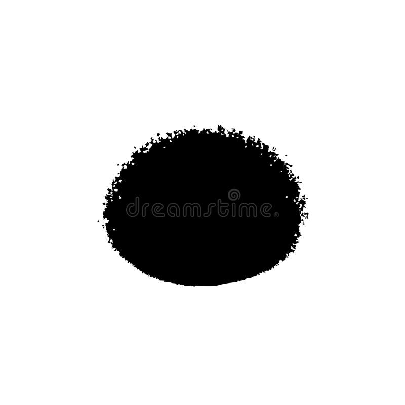 Abstract Circular Black Shape with Irregular Edges on a White ...