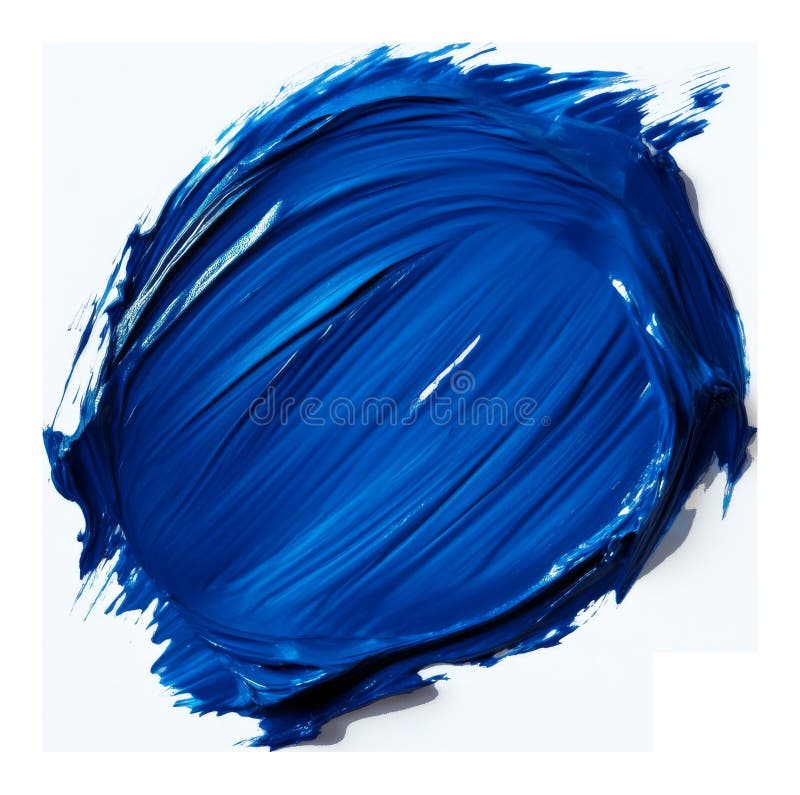 Abstract Circular Brush Stroke in Vibrant Blue, Artistic Background ...
