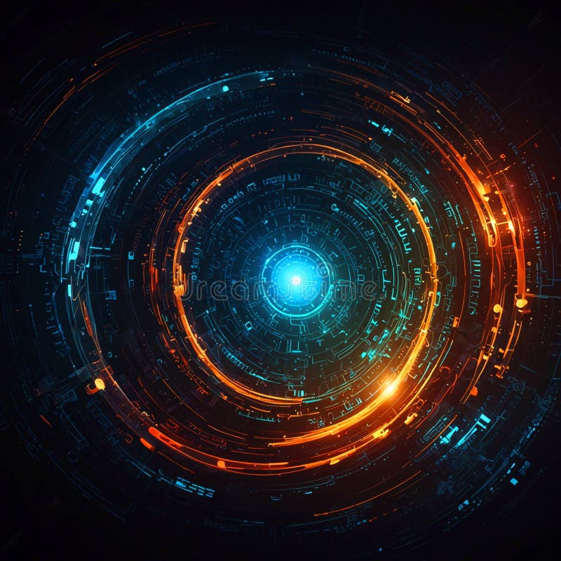 Abstract Circular Data Tunnel. Data Connection Circle Stock ...