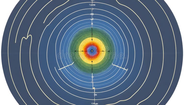 Abstract Circular Data Visualization Rainbow Color Concentric Rings ...