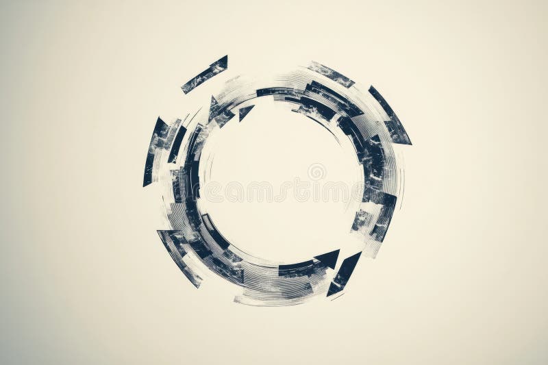 Abstract Circular Design with Arrows and Texture Created in a Neutral ...