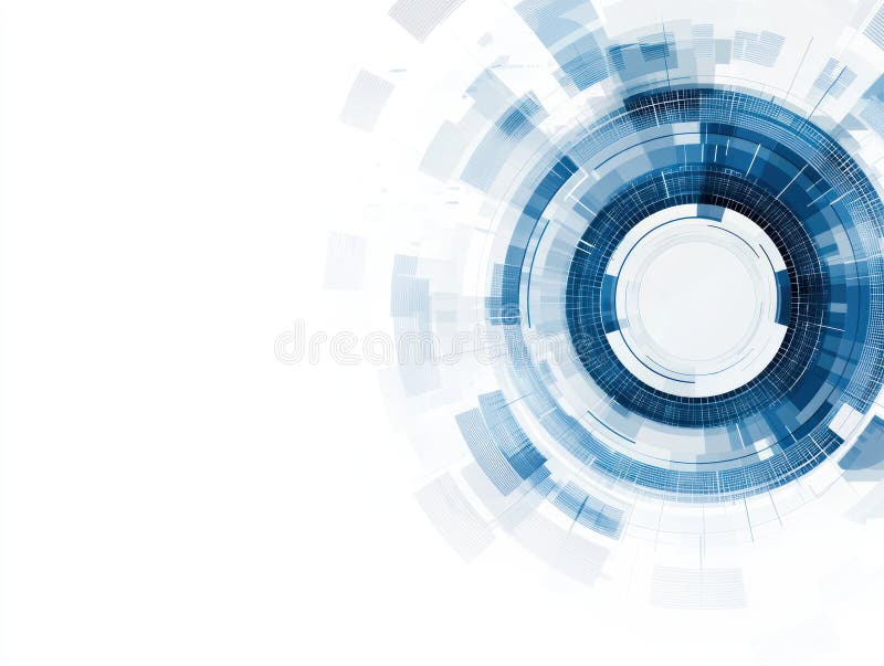 Abstract Circular Design with Blue Tones and Clean Background Stock ...