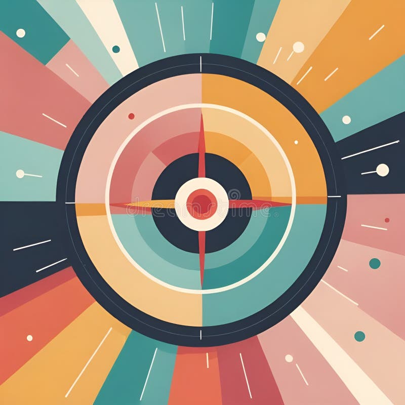 Focused Radial Direction stock illustration. Illustration of segments ...