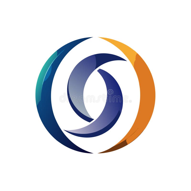 Abstract Circular Design Featuring Interlocking Arcs with Vibrant ...