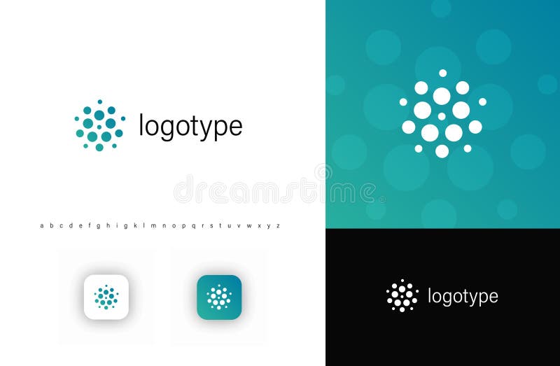 Abstract Circular Dot Cluster Logo, Symbolizing Connection, Technology ...