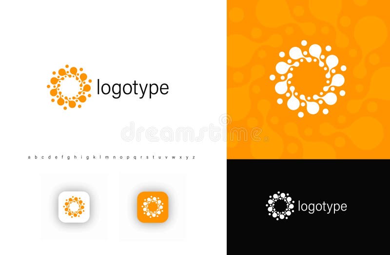 Abstract Circular Dotted Logo with Interconnected Molecular Shapes ...