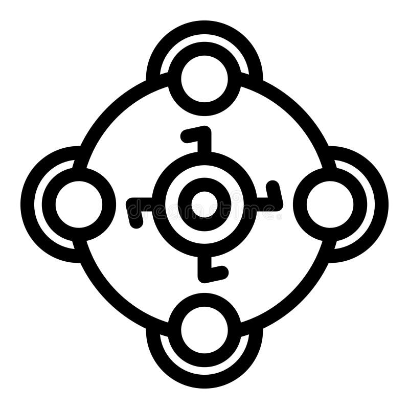 Abstract Circular Element with Connecting Circles and Arrows ...