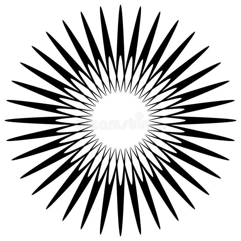 Abstract Circular Element, Radial Lines Shape. Geometric Element Stock ...