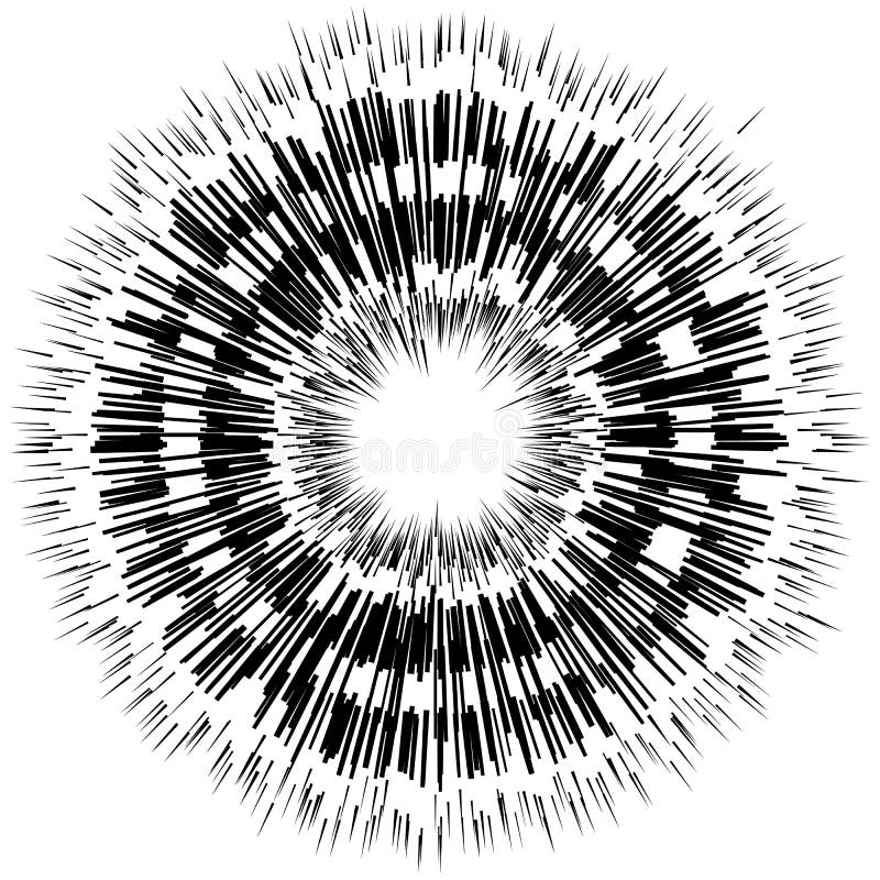 Abstract Circular Element, Radial Lines Shape. Geometric Element Stock ...