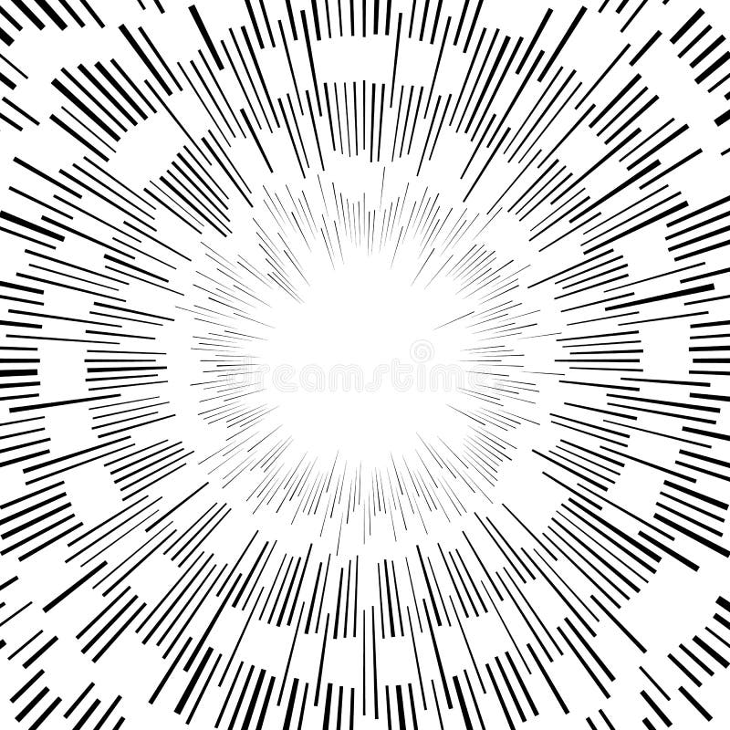 Abstract Circular Element, Radial Lines Shape. Geometric Element Stock ...