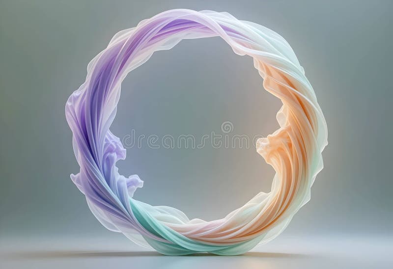 Abstract Circular Form with Pastel Swirls, Soft Gradient Color Flow ...