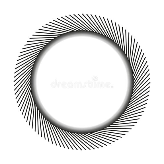 Abstract Circular Frame. Rotating Black Lines. Geometric Hollow Shape ...