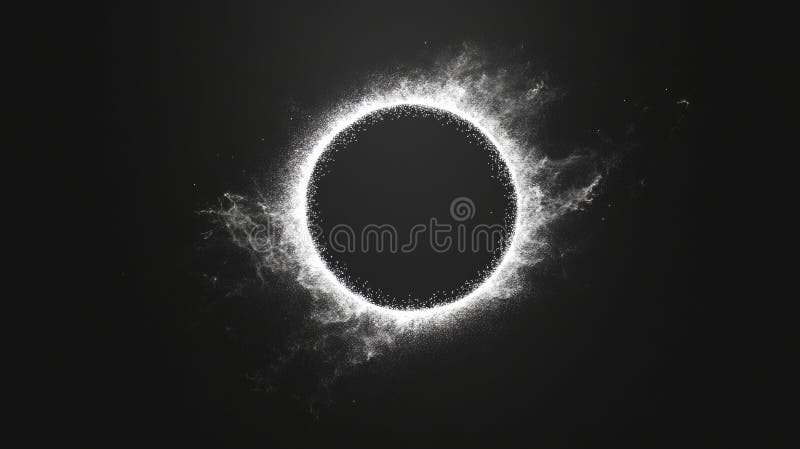 Abstract Circular Frame of White Glitter, Spark Particles, and Energy ...