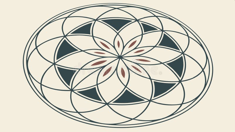 Abstract Circular Geometric Pattern With Overlapping Shapes Design Vector Design Generative Ai