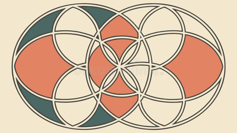 Abstract Circular Geometric Pattern with Petal Motifs, Vector Design ...