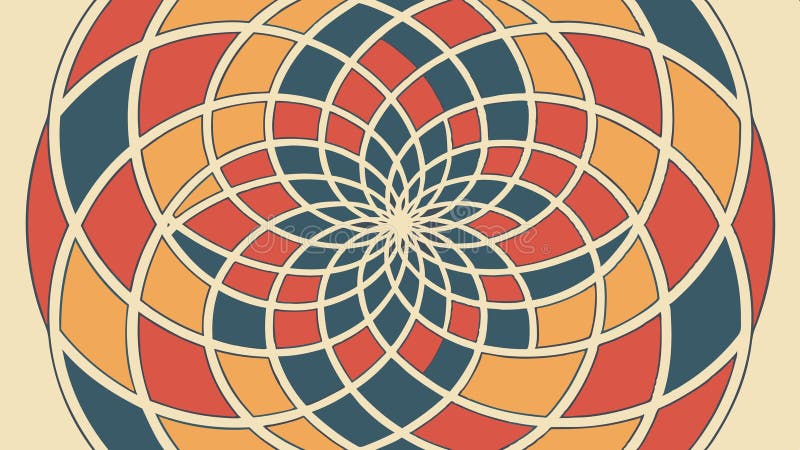 Abstract Circular Geometric Pattern With Triangular Curved Segments Dynamic Vector Design